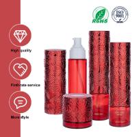 China 100/120ml/60g Glass Red Cylindrical Smooth With White Spray For Cosmetic Packaging Bottle for sale