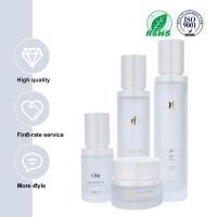 China 40ml/100ml/120ml/50g Glass White Cylindrical Frosted With White Lid For Cosmetic Packaging Bottle for sale