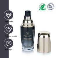 China 30g/100ml 50g/80g Glass Black and white gradient cylindrical Smooth with Golden Lid for cosmetic packaging bottle for sale