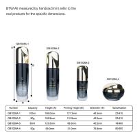 China 30g/100ml 50g/80g Glass Black and white gradient cylindrical Smooth with Golden Lid for cosmetic packaging bottle for sale