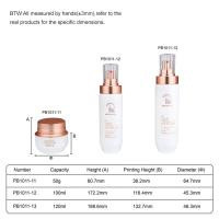 China 50g/100ml/120ml Glass White cylindrical Smooth with white pump for cosmetic packaging bottle for sale