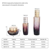 China 40ml/100ml/50g Glass Transparent to purple gradient cylindrical Smooth with white pump for cosmetic packaging bottle for sale
