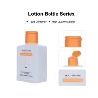 China 150ml white smooth bottle with orange cap for Shampoo Lotion Btttle for sale