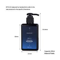 China 200ml Blue-Black Gradient Rectangle Smooth Bottle With Black Pump For Shampoo Lotion Bottle for sale