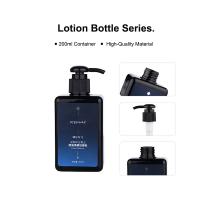 China 200ml Blue-Black Gradient Rectangle Smooth Bottle With Black Pump For Shampoo Lotion Bottle for sale