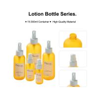 China 30/60/150/200/300ml Yellow Smooth Round-shouldered bottle with white pump for shampoo lotion bottle for sale