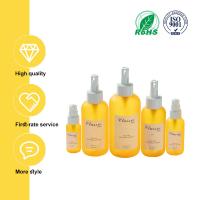 China 30/60/150/200/300ml Yellow Smooth Round-shouldered bottle with white pump for shampoo lotion bottle for sale