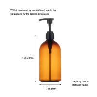 China 500ml Amber cylindrical smooth with black pump for shampoo lotion bottle for sale