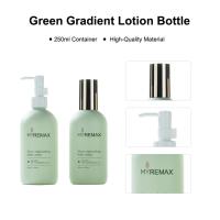 China 250ml Green Round-shouldered bottle smooth with white pump for shampoo lotion bottle for sale