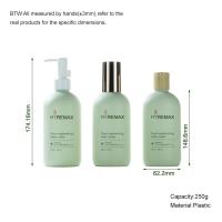 China 250ml Green Round-shouldered bottle smooth with white pump for shampoo lotion bottle for sale