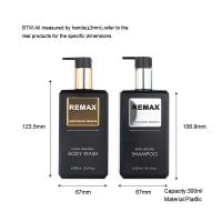 China 300ml black rectangle smooth with black pump for shampoo lotion bottle for sale