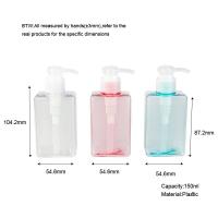 China 150ml Transparent rectangle smooth with white pump for shampoo lotion bottle for sale