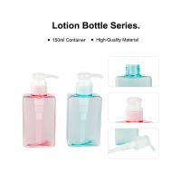 China 150ml Transparent rectangle smooth with white pump for shampoo lotion bottle for sale