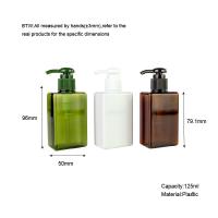 China 125ml Green/White/Amber rectangle smooth with Green/White/Amber pump for shampoo lotion bottle for sale