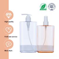 China 500ml Orange rectangle smooth with white pump for shampoo lotion bottle for sale
