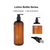 China 500ml Brown cylindrical smooth with black pump for shampoo lotion bottle for sale