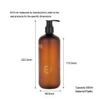 China 500ml Brown cylindrical smooth with black pump for shampoo lotion bottle for sale