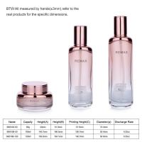 China 60g 100ml 120ml Pink Transparent Gradient Glass Bottle Skincare Set Packaging for sale