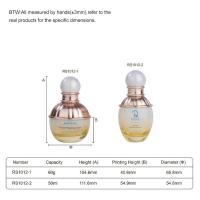 China 50ml/60g Glass White to yellow gradient cylindrical Smooth with golden Lid for cosmetic packaging bottle for sale