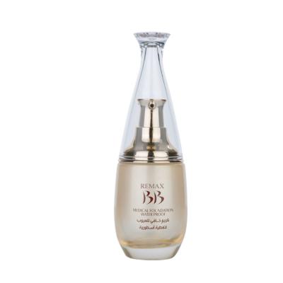 China 60ml Glass Cosmetic Packaging Golden Hued Iridescent Empty Foundation Bottle for sale