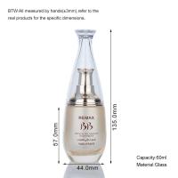 China 60ml Glass Cosmetic Packaging Golden Hued Iridescent Empty Foundation Bottle for sale
