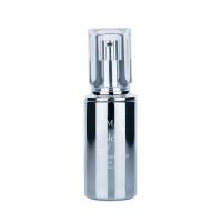 China 50ml Silver Glass electroplating cylindrical Bottle With Transparent Lid For Cosmetic Glass Bottles for sale