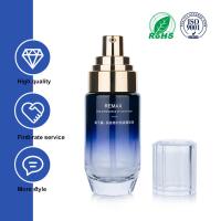China 20g color customized Gradient Glass Blue Skincare Bottle For Lotion  Luxury Glass Cosmetic Bottles for sale