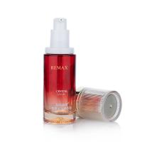 China 40ml Luxury Red Gold Gradient Glass Lotion Frosted Cosmetic Bottles With Pump Dispenser for sale