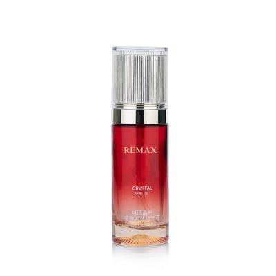 China 40ml Luxury Red Gold Gradient Glass Lotion Frosted Cosmetic Bottles With Pump Dispenser for sale