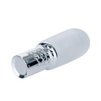 China 45ml White Glass Frosted Cylindrical Bottle With Silver Lid For Cosmetic Glass Bottles for sale