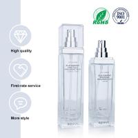 China 100ml 120ml Square Transparent Lotion Bottles Small Glass Containers For Cosmetics for sale