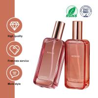 China 100ml Pink Gradient Glass Cosmetic Packaging Glass Lotion Bottle With Pump for sale