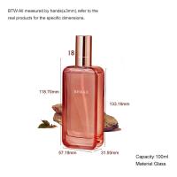 China 100ml Pink Gradient Glass Cosmetic Packaging Glass Lotion Bottle With Pump for sale