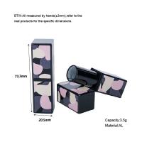 China 3.5g AL Black rectangular smooth bottle with Black cap for empty lipstick tube for sale