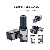 China 3.5g AL Black rectangular smooth bottle with Black cap for empty lipstick tube for sale