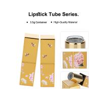 China 3.5g Gold Chinese Style Plastic Lip Balm Blue Container  Customized for sale