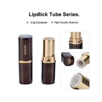 China 3.5g Brown Metallic Finish Lip Balm Tubes for sale