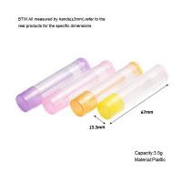 China 3.5g Plastic Transparent cylindrical Frosted bottle with Purple/pink/yellow/orange cap for empty lipstick tube for sale