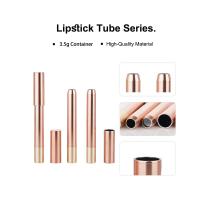 China 3.5g Rose Gold Empty Lip Balm Containers Liner Pencil Metal Lipstick Tube for sale