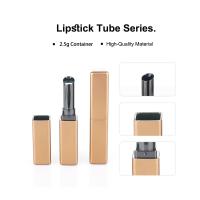 China 2.5g Clear Lip Balm Containers Luxurious Brown Metallic Exterior Antique Lipstick Tube for sale