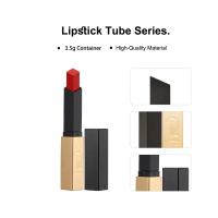 China Slender Lip Balm Tubes 3.5g Red Square Lipstick Metal Like Exterior for sale