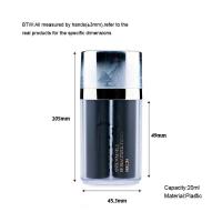 China 20ml Airless Bottles Cosmetic Packaging 105mm Vacuum Black Pump Bottle for sale