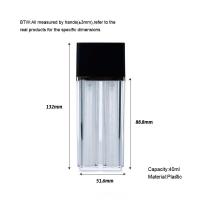 China 40ml Plastic Transparent Rectangle Clear With Black Lid For Empty Airless pump Bottle for sale