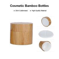China 25ml Bamboo Cosmetic Jars Bamboo Cosmetic Packaging With White Plastic Core for sale