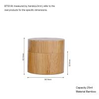 China 25ml Bamboo Cosmetic Jars Bamboo Cosmetic Packaging With White Plastic Core for sale