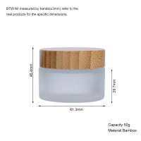 China 50g 61.3mm Cosmetic Bamboo Bottle Cosmetic Glass Jar Sustainable Packaging for sale