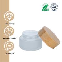 China 50g 61.3mm Cosmetic Bamboo Bottle Cosmetic Glass Jar Sustainable Packaging for sale