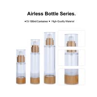 China 30ml 50ml 100ml Bamboo Capped Bottle Cosmetic Jar With Bamboo Lid For Skincare for sale