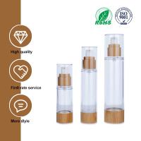 China 30ml 50ml 100ml Bamboo Capped Bottle Cosmetic Jar With Bamboo Lid For Skincare for sale