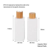 China 180ml White Lotion Cosmetic Bamboo Bottle With Bamboo Cap for sale